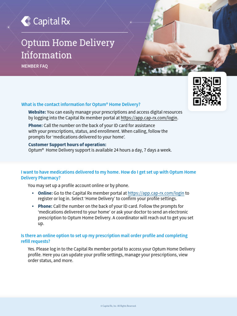 Optum Pharmacy - Home Delivery Info - Member FAQ 2023 | PDF | Medical Prescription | United ...