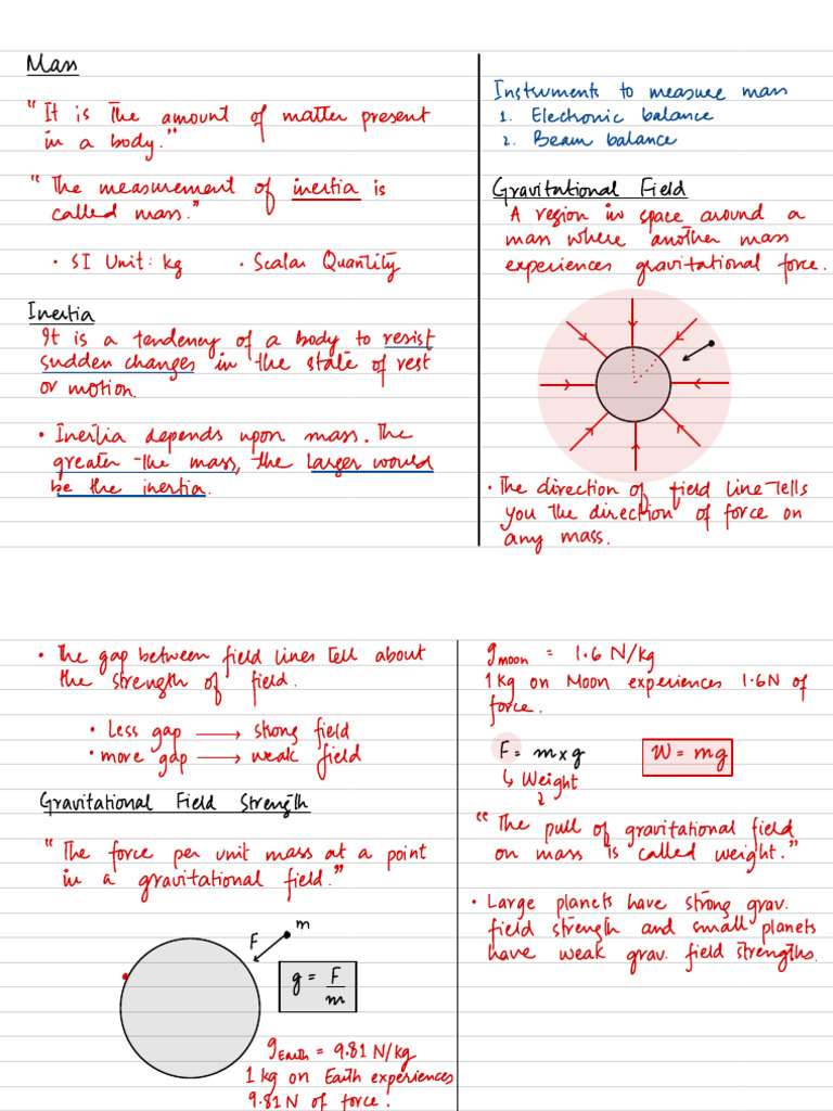 Weight vs Mass Density Explained | PDF | Density | Weight