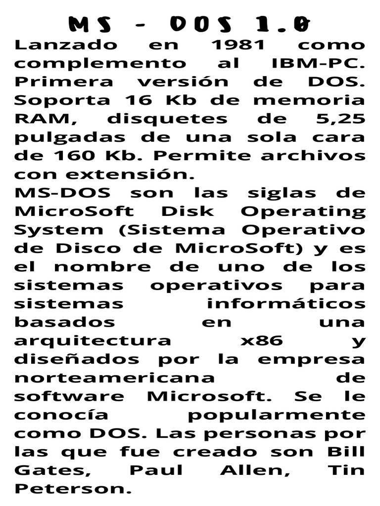 Línea de Tiempo (MS-DOS, Linux) | PDF | Microsoft Windows | Dos