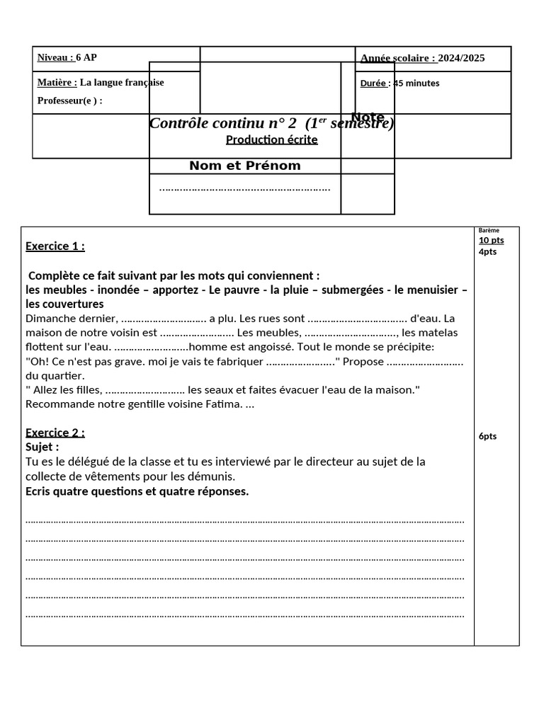CC2 Prod écrite S1 | PDF