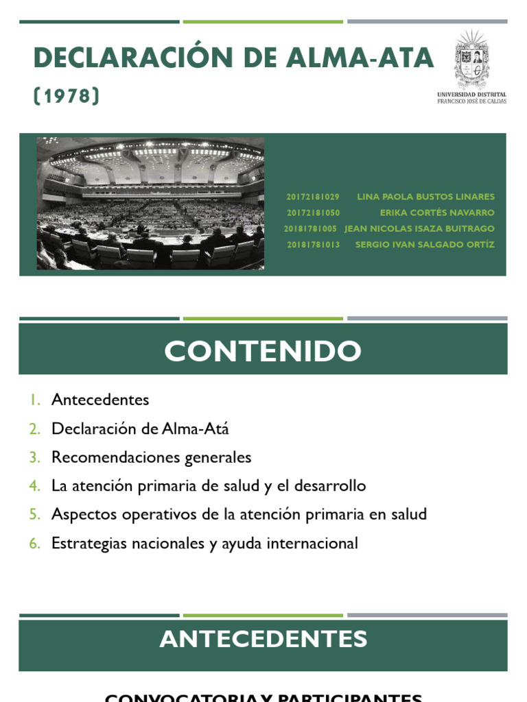 1.1. Exposición - Declaración de Alma-Ata (1978) | PDF