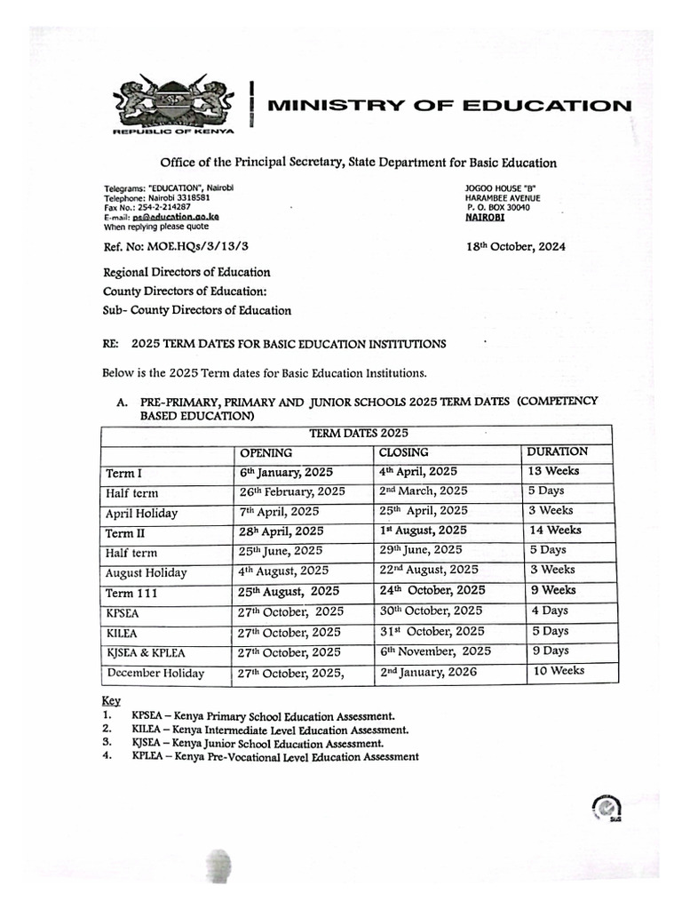 Term Dates 2025 | PDF