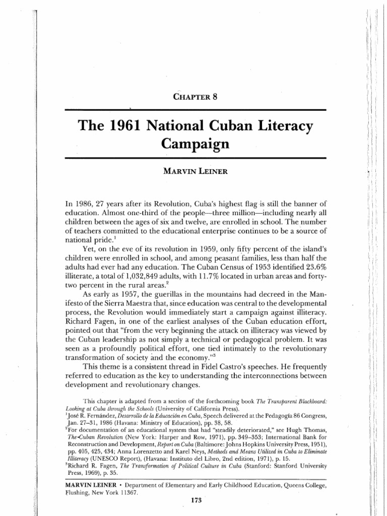 A-Leiner-Literacy Campaign 1961 | PDF
