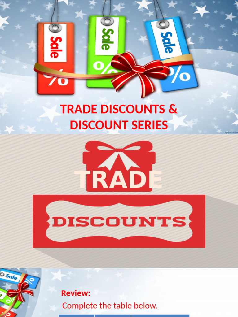 Trade Discount-And-Discount Series | PDF | Discounts And Allowances ...