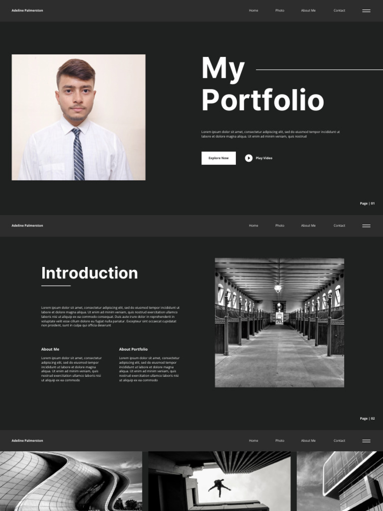 Black White Grayscale Portfolio Presentation | PDF