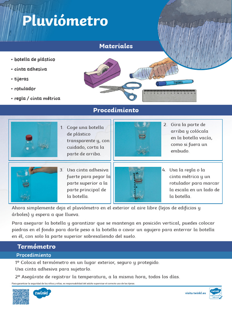 Pluviómetro y veleta caseros para niños | PDF | Botella