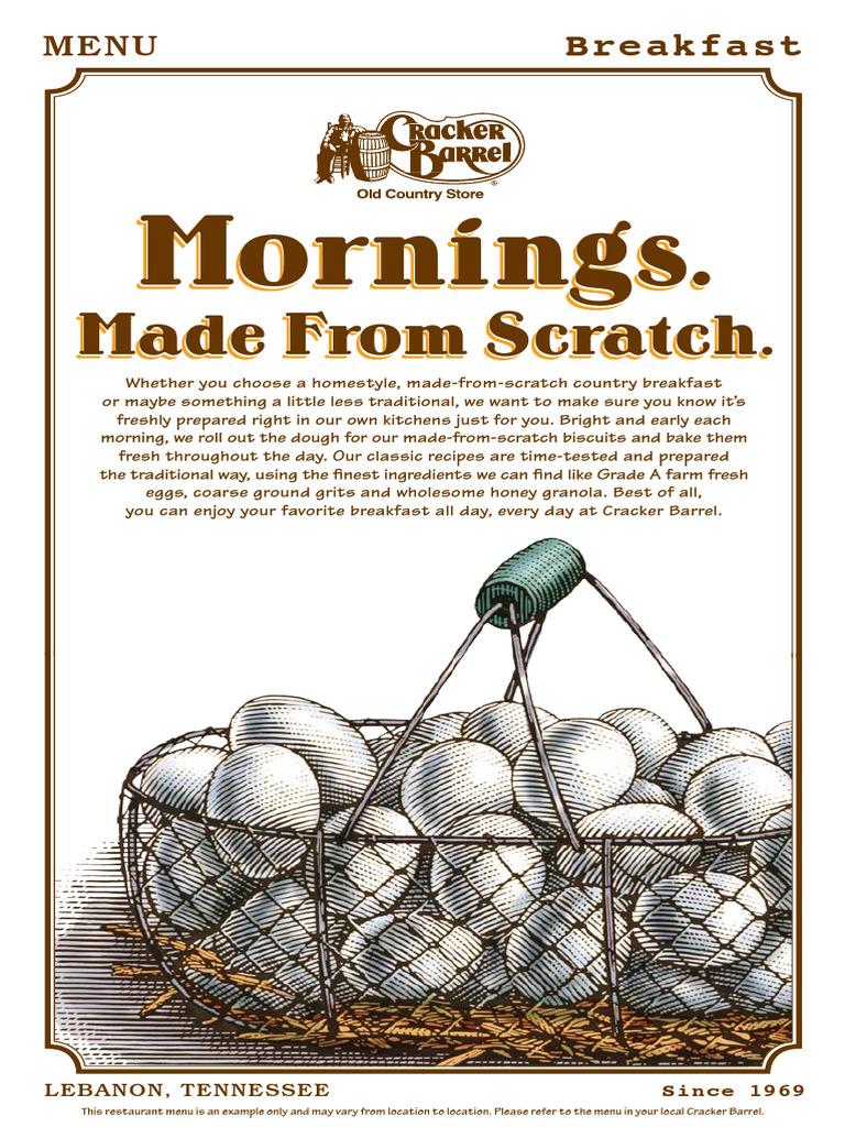 Breakfast Menu Cracker Barrel | PDF | Drink | Bacon