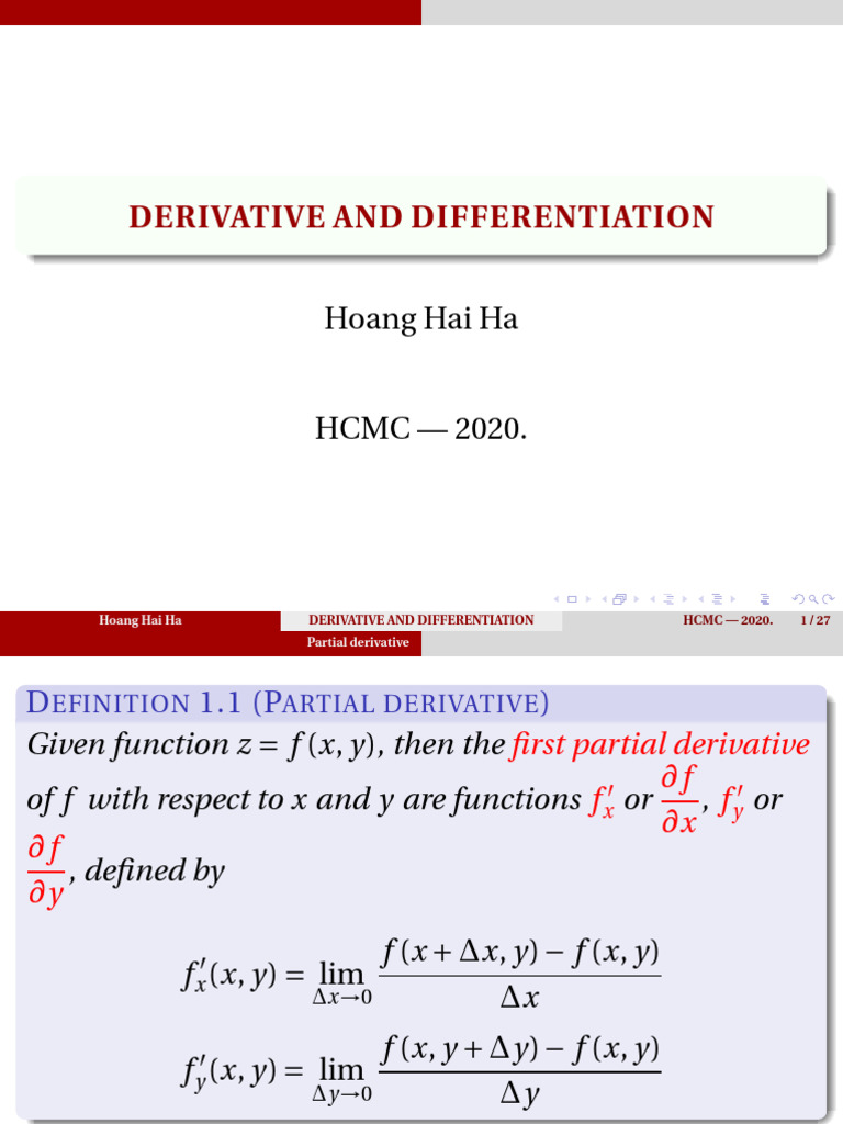 DIFFERENTIATION | PDF | Derivative | Gradient