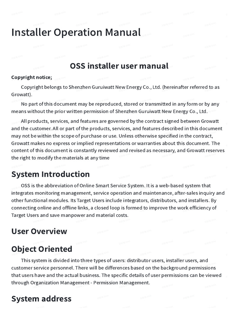 Installer Operation Manual | PDF | Photovoltaic System | Microsoft Excel