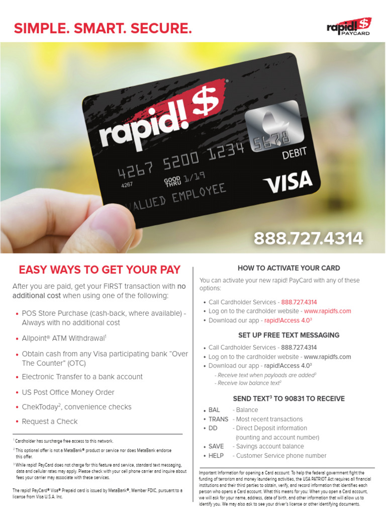 Rapid Pay Instructions | PDF | Visa Inc. | Bancos