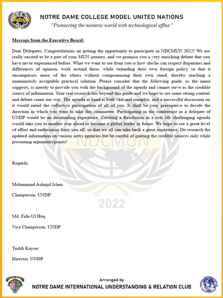 Study Guide_UNDP_NDCMUN'22 | PDF | Nuclear Power | United Nations Development Programme