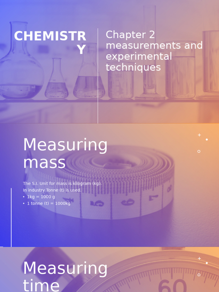 Chemistry ch2 Measurement AND experimental techniques | PDF