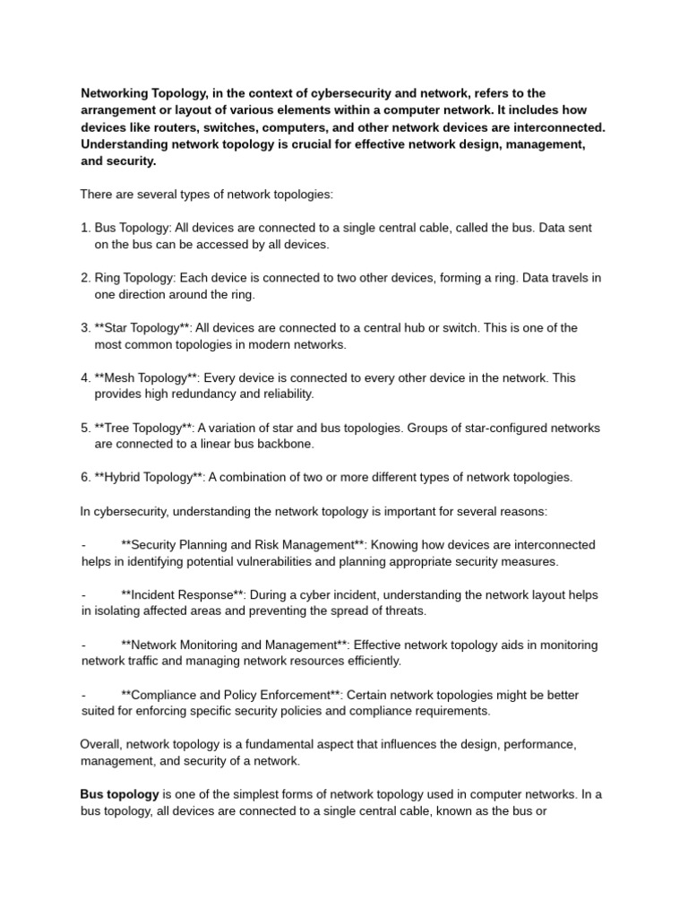 Network_topology notes_new | PDF | Network Topology | Computer Network