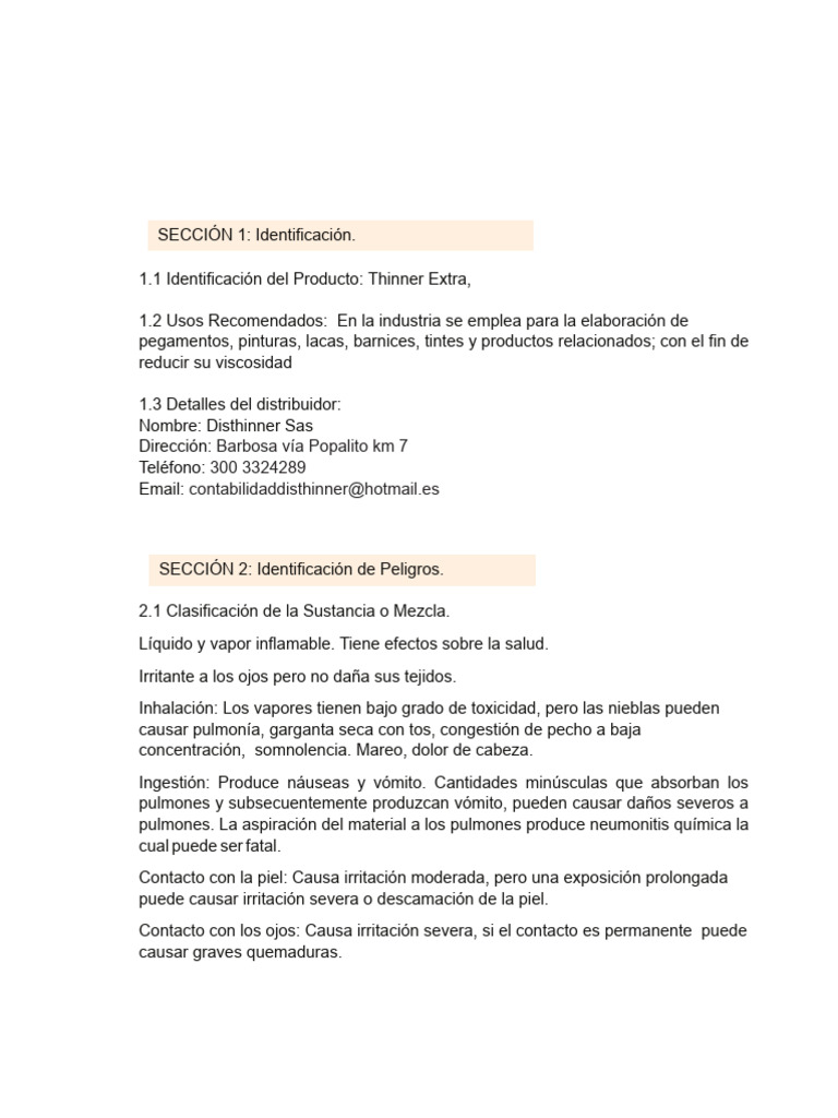 FT - Thinner Sga | PDF