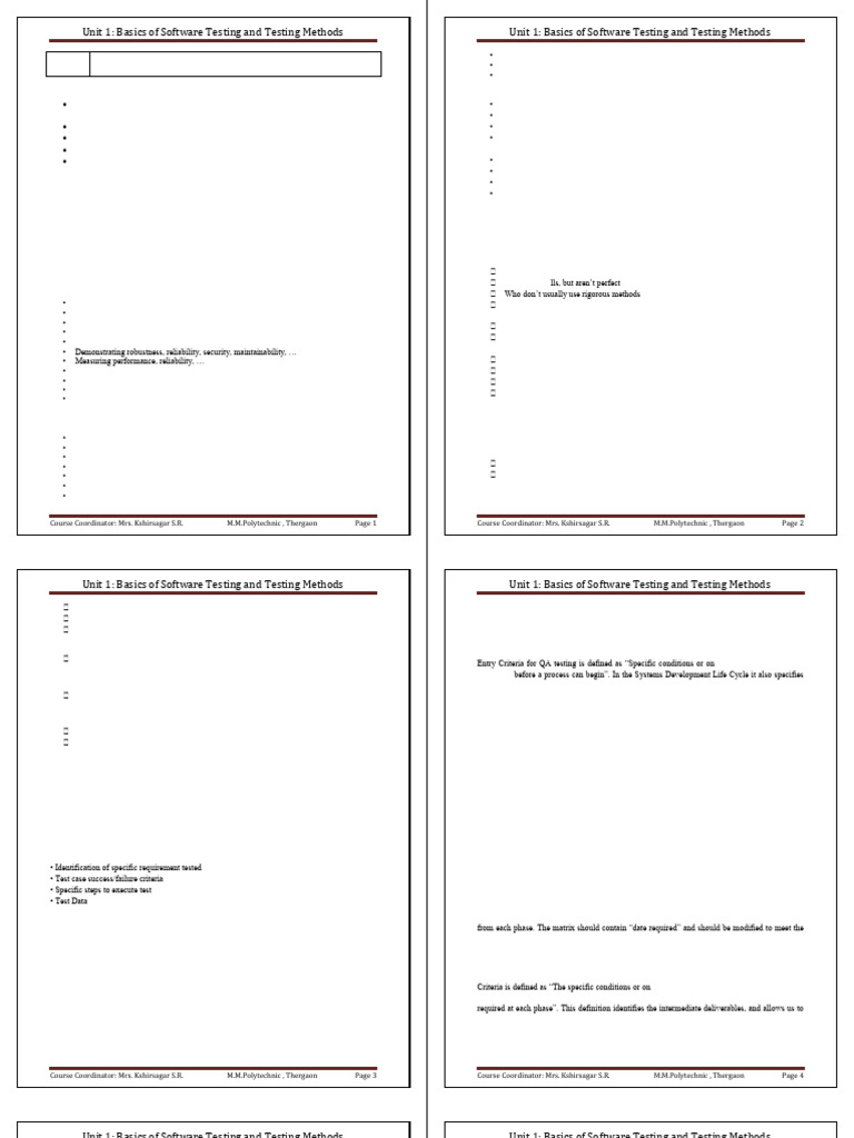 CO1: Apply Various Software Testing Methods | PDF | Software Testing ...