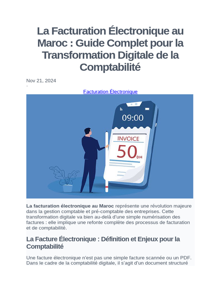 Facturation Électronique au Maroc : Guide 2024 | PDF | Facture ...