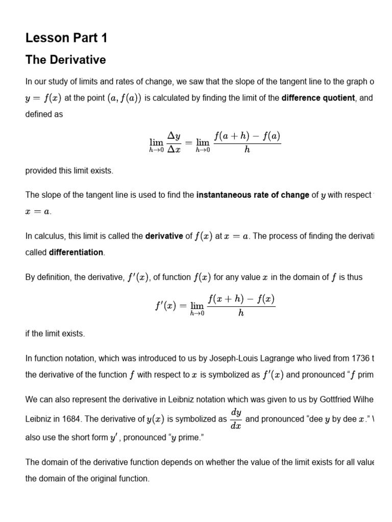 CEMC's Open Courseware - Definition of The Derivative and ...