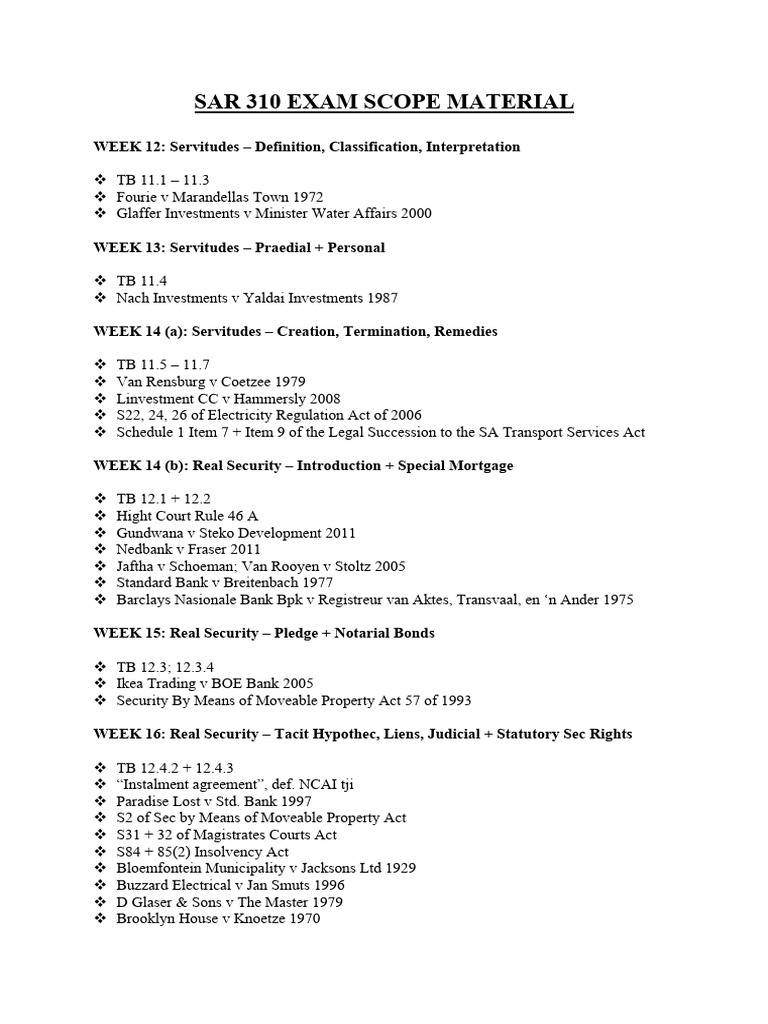Sar 310 Exam Scope Material | PDF | Easement | Common Law