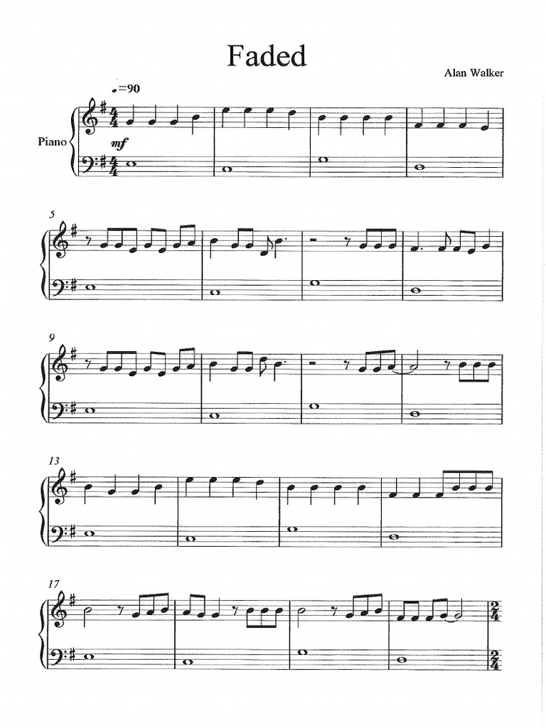 Faded Piano. Fácil | PDF