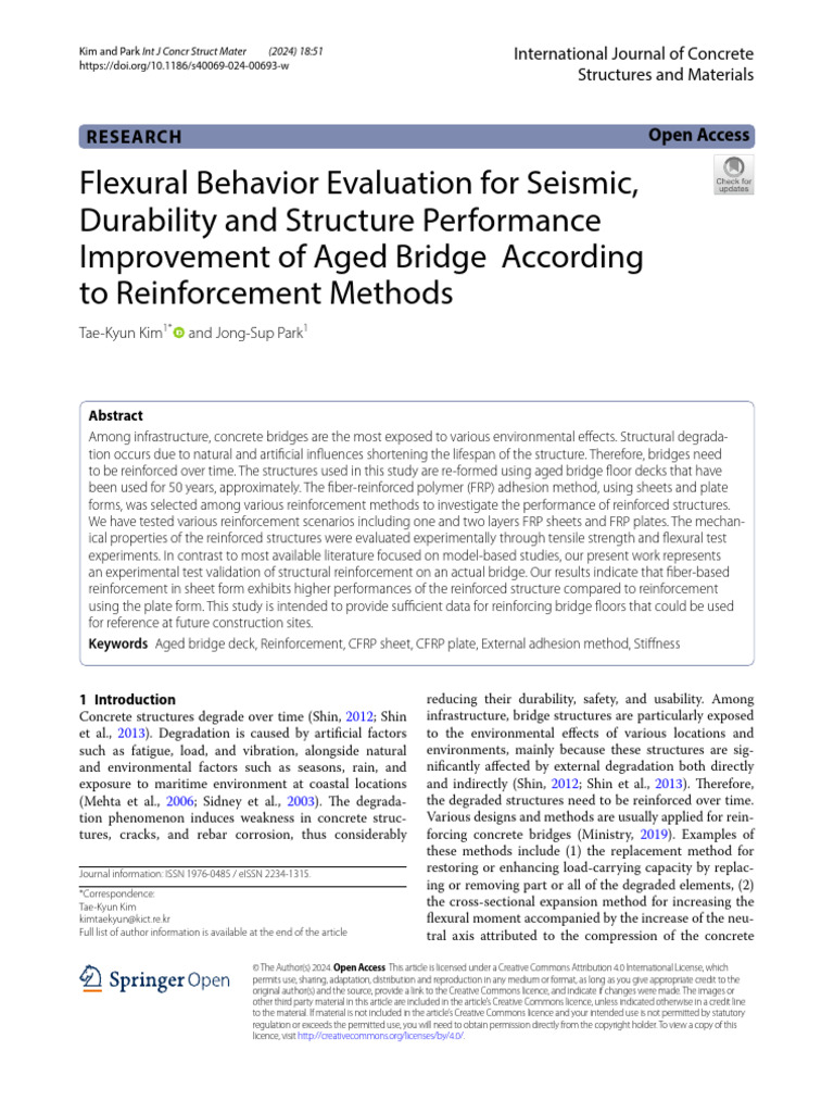 Evaluacion Del Refuerzo para Mejorar La Flexion, Durabilidad y ...