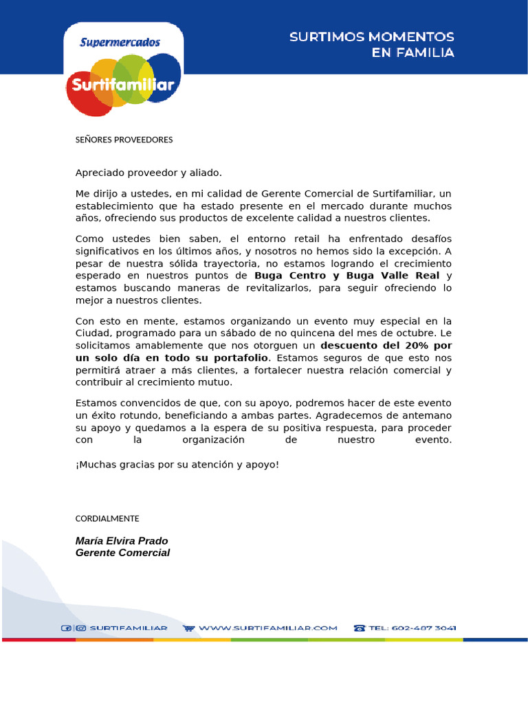 Carta Evento 20% BUGA | PDF