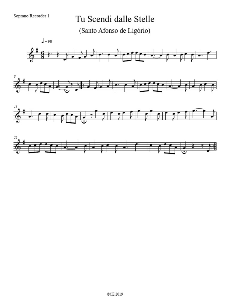 Tu Scendi Dalle Stelle FLAUTA 1 | PDF
