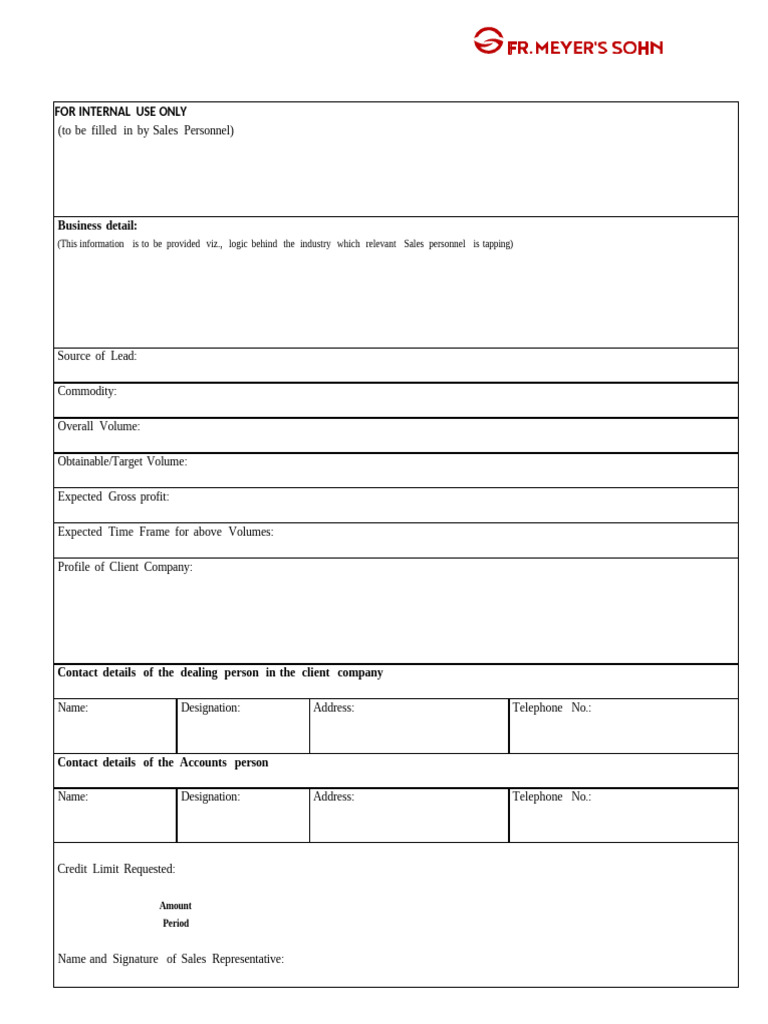 FMS Credit Application Form - 2 | PDF