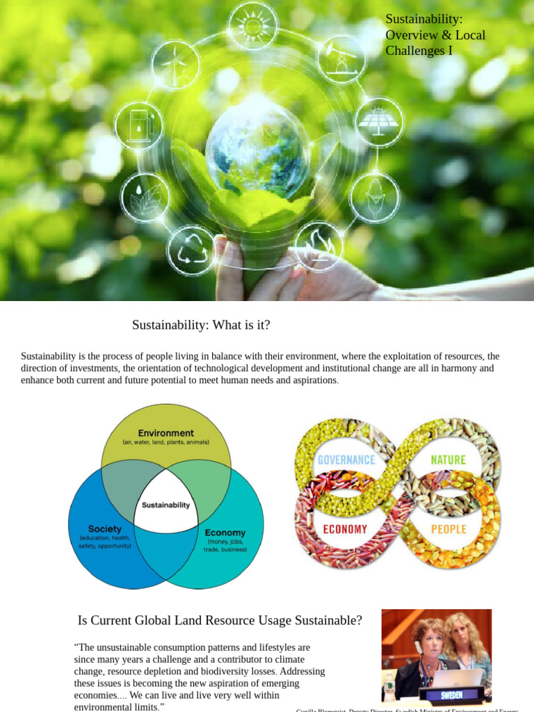 Lecture #2 - Sustainability - Overview and Local Challenges - 1 | PDF
