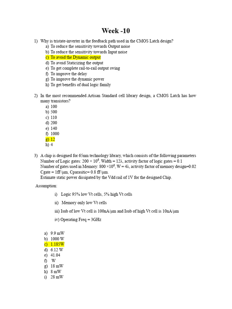 Week10 Assignment Solution | PDF | Logic Gate | Electrical Circuits