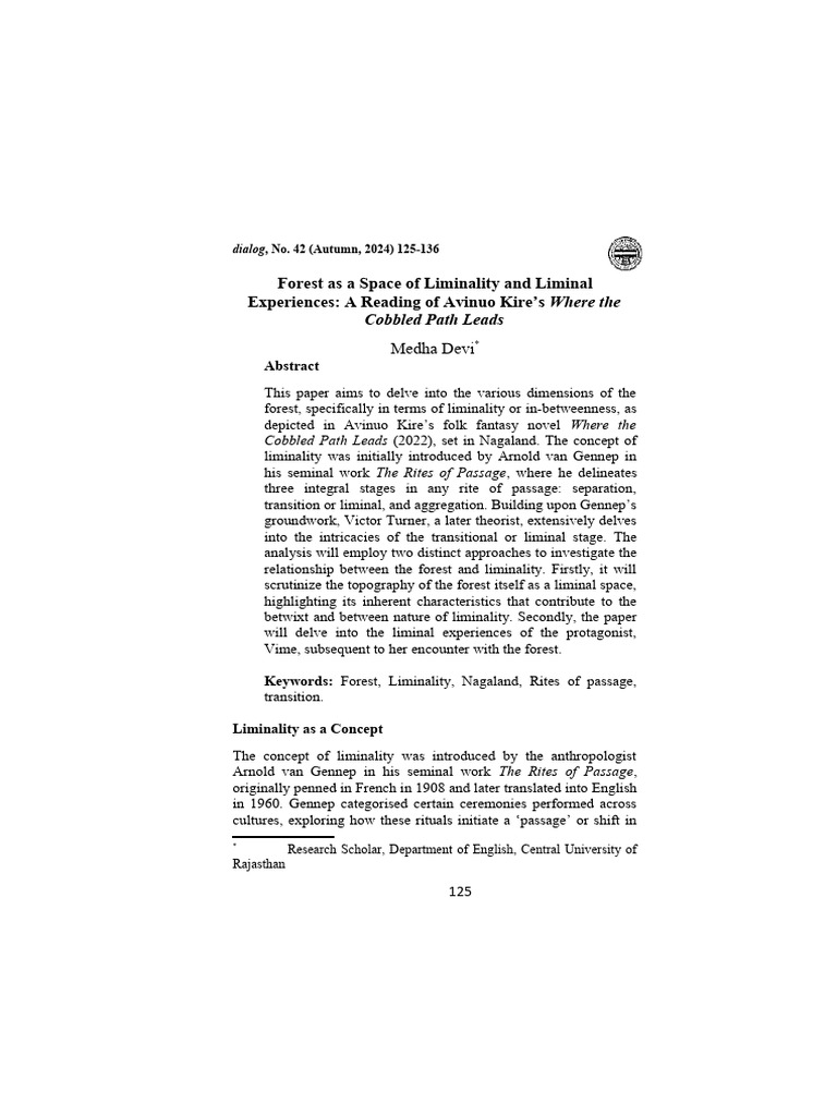 Forest As A Space of Liminality and Limi | PDF | Carl Jung | Rituals