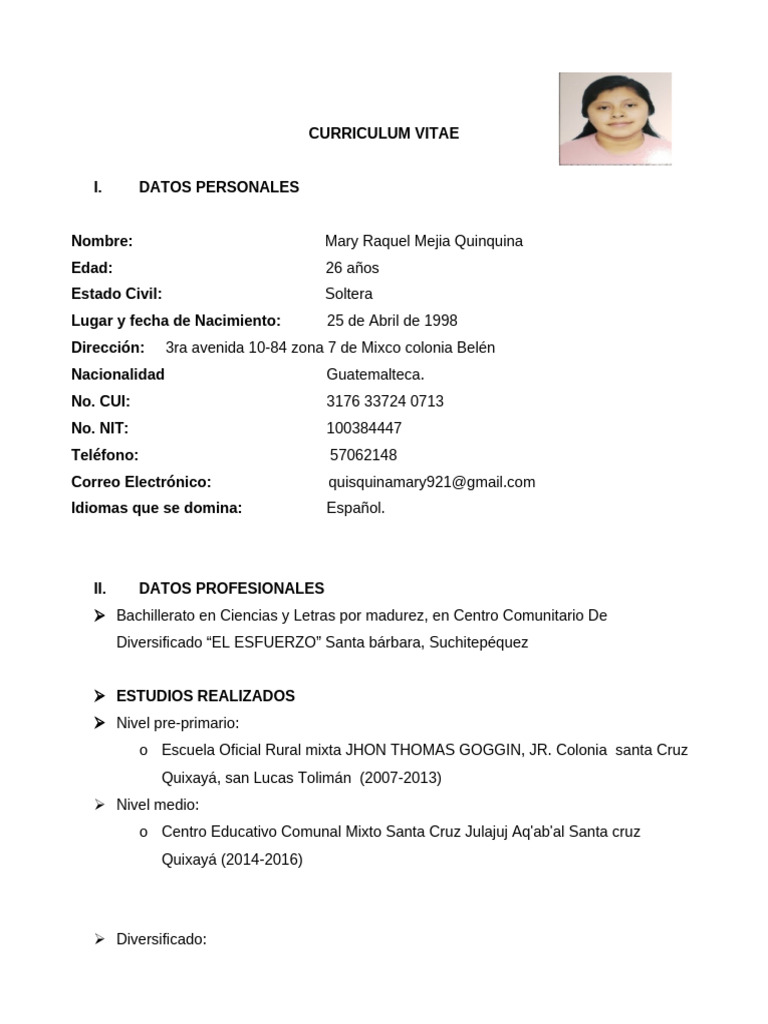 Curriculum Vitae 2015 | PDF