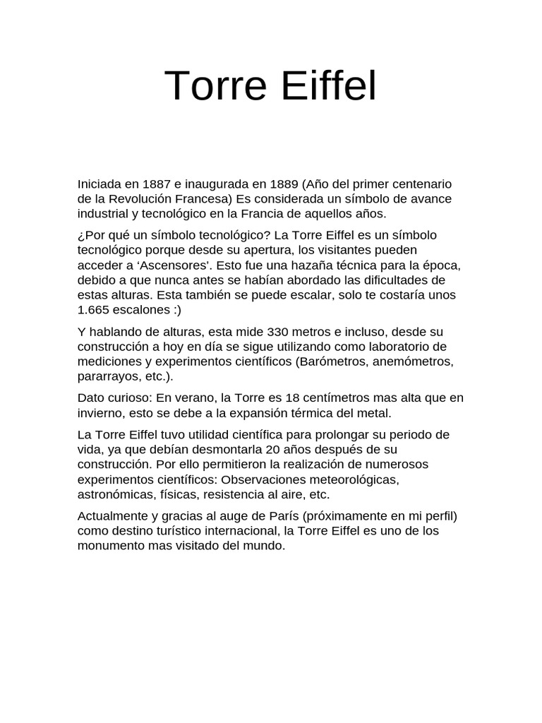 Torre Eiffel | PDF