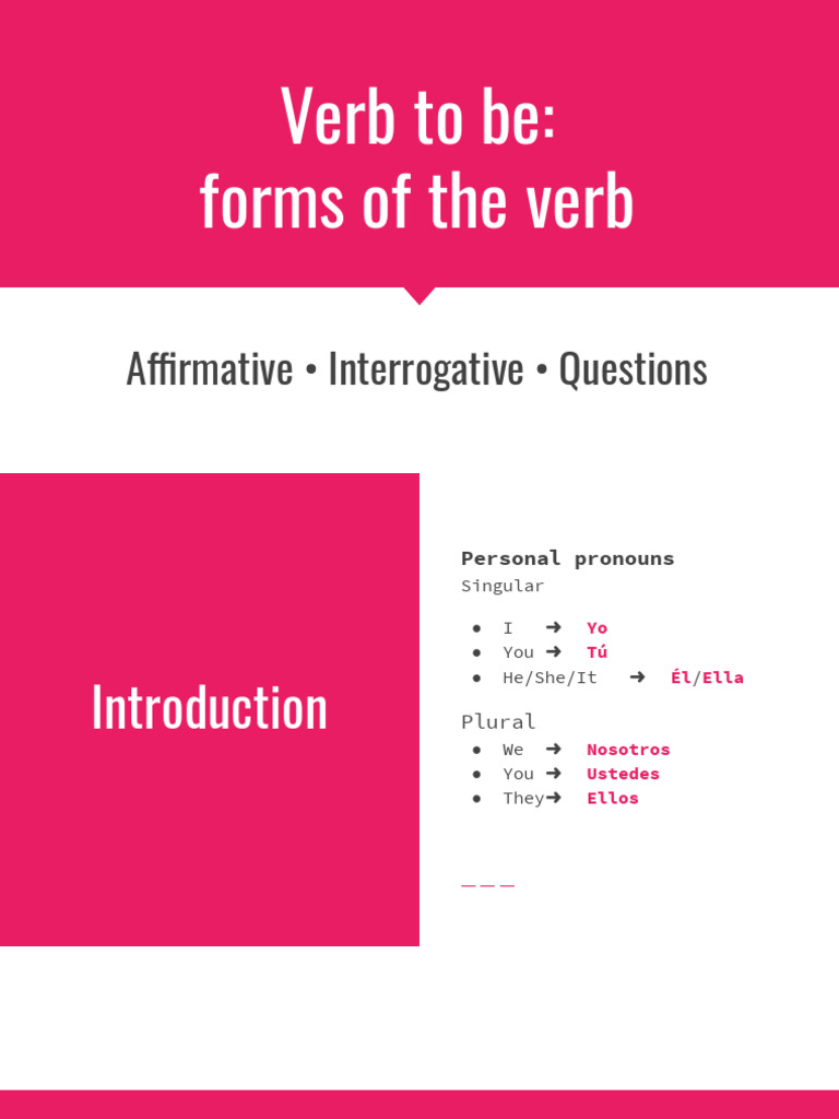 6 Verb To Be - Grammar Structures | PDF | Grammatical Number | Morphology