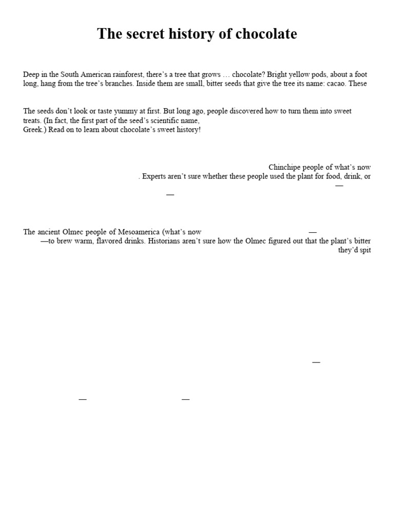 Chocolate's Journey Through History | PDF | Chocolate | Theobroma