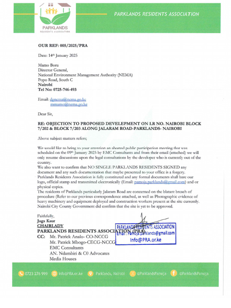 Pra-Nema Objection Letter 14-01-25 | PDF