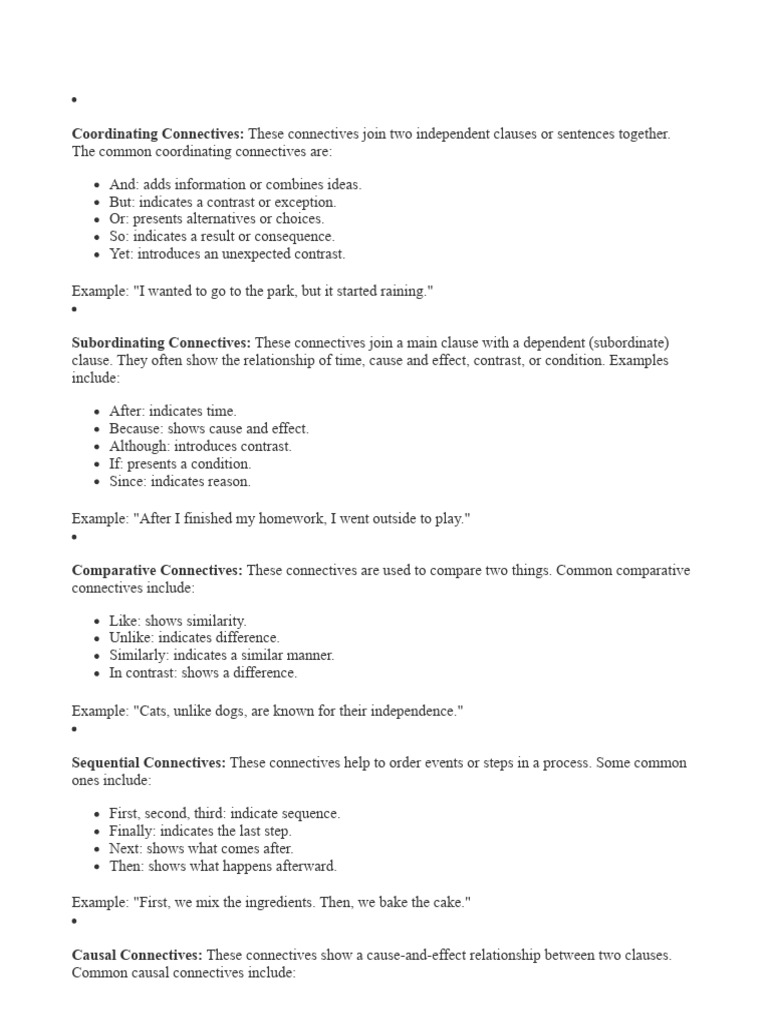 Types of Connectives | PDF