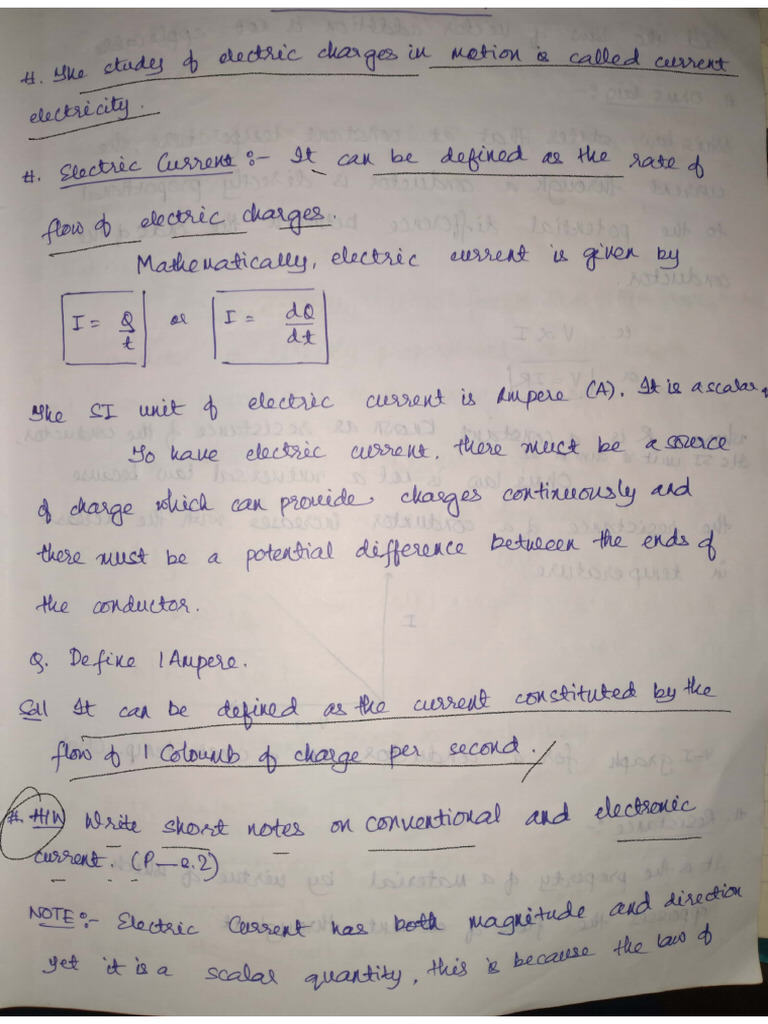 Physics Chapter 3 Current Electricity | PDF