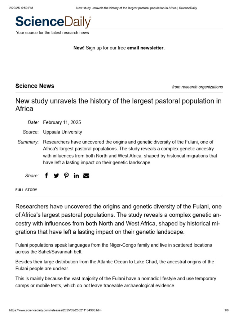 New Study Unravels The History of The Largest Pastoral Population in ...