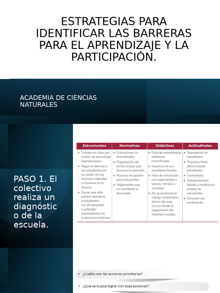 Estrategias para Identificar Las Barreras para El Aprendizaje | PDF