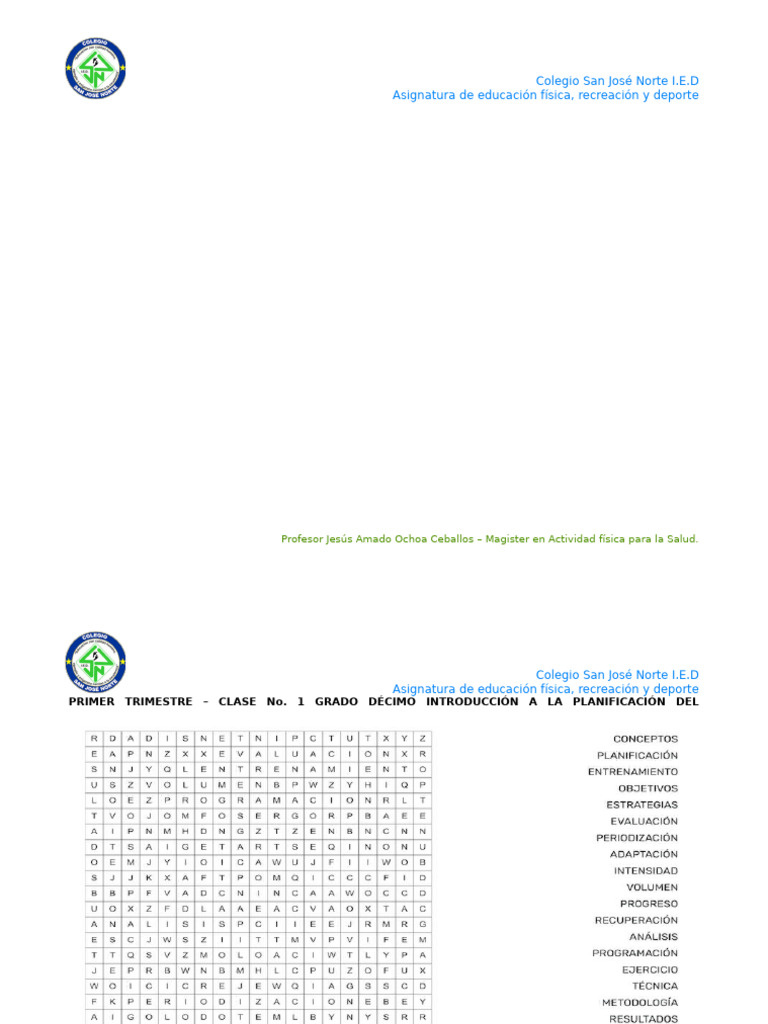 PRIMER TRIMESTRE – CLASE No. 1 GRADO DÉCIMO - SOPA DE LETRAS (1) | PDF