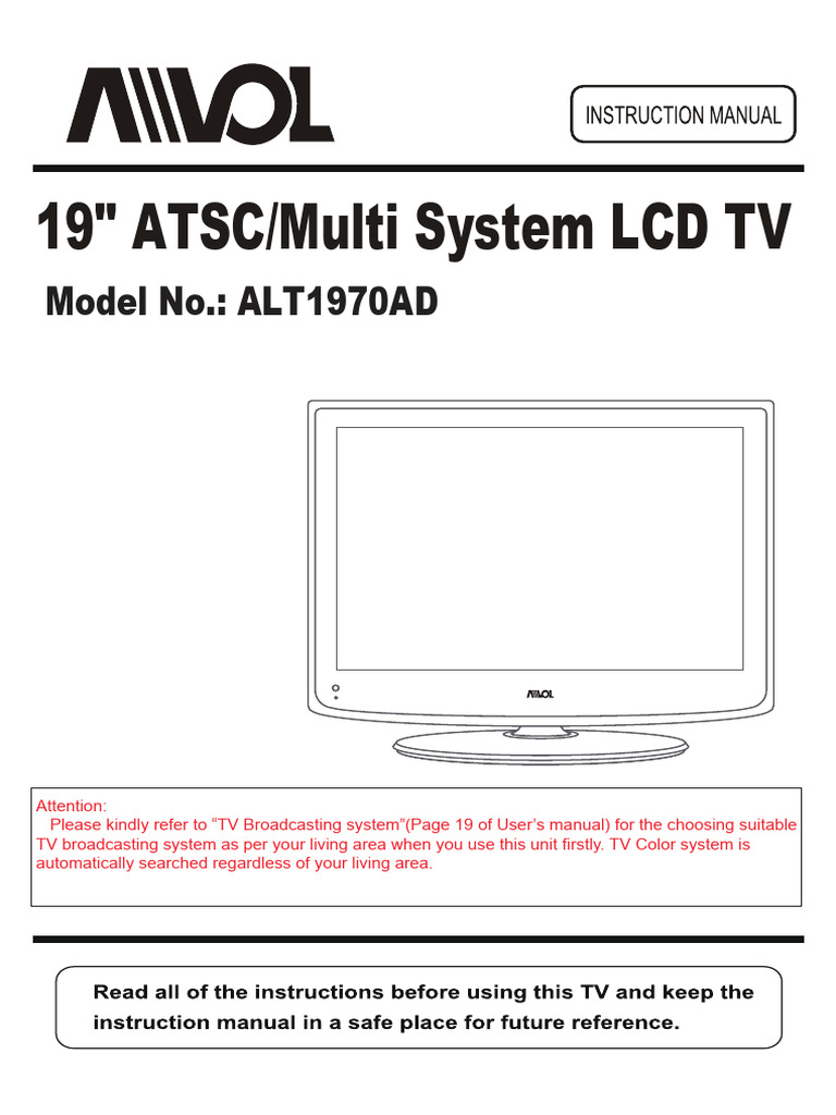 AVol TV User Manaul - ALT1970AD | PDF | Hdmi | Video