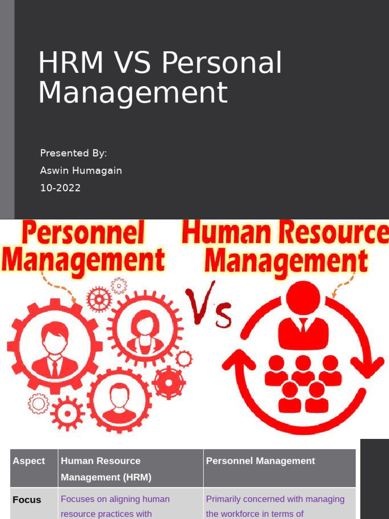 HRM VS Personal Management | PDF | Human Resource Management | Performance Appraisal