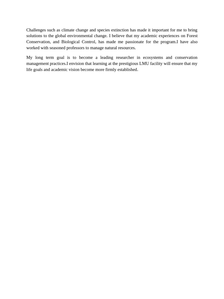 Motivation Letter LMU1 | PDF