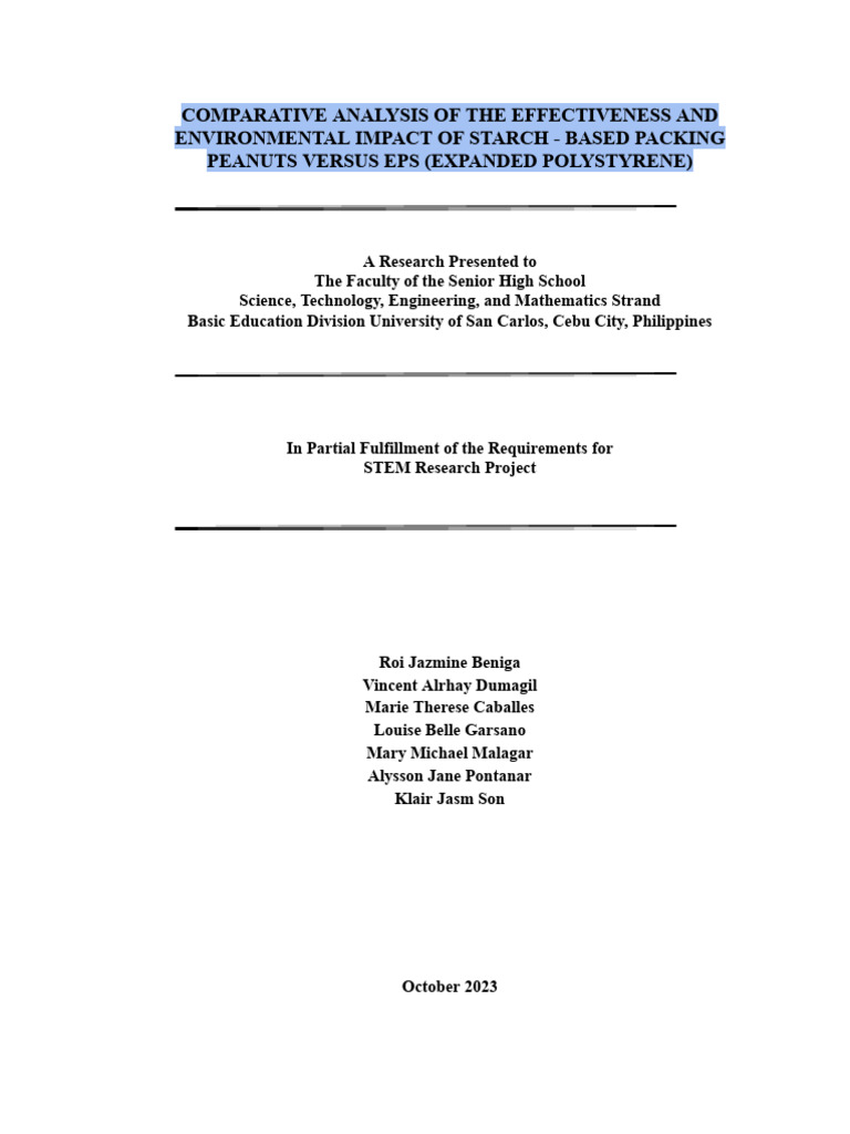 S3 Revised Manuscript - Group 4 | PDF | Polystyrene | Recycling