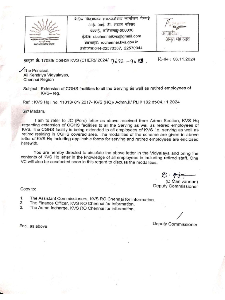 CGHS Facilities for KVS Employees | PDF | Disability | Identity Document