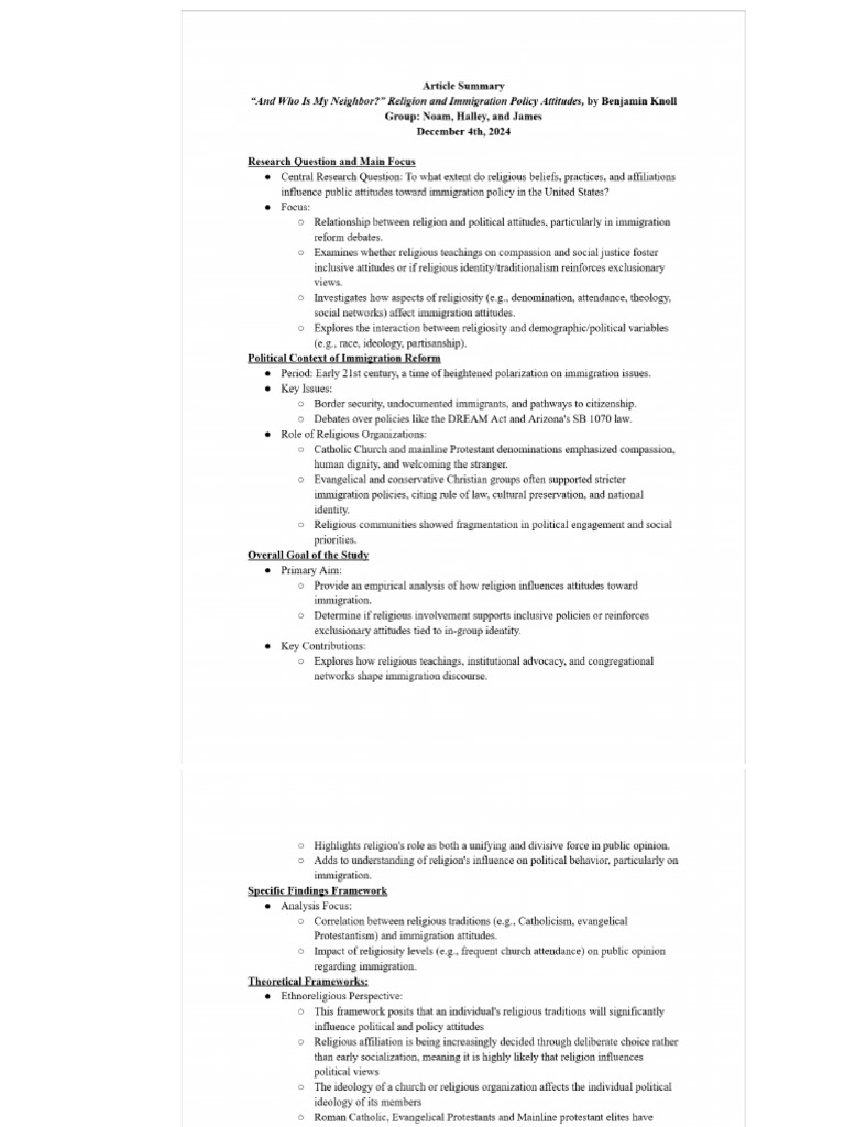 Sociology of Religion - Group Presentation Summary | PDF