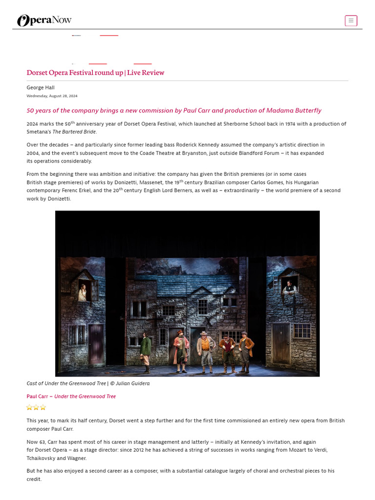 Dorset Opera Festival Review | PDF | Opera | Vocal Music