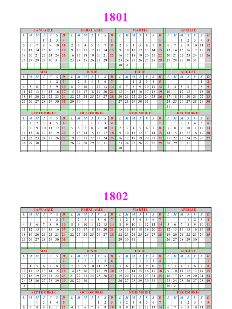 Calendar 1801-2050 | PDF