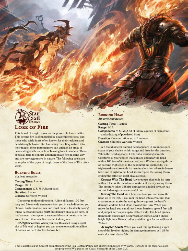 Lore of Fire | PDF | Magician (Fantasy) | Ammunition