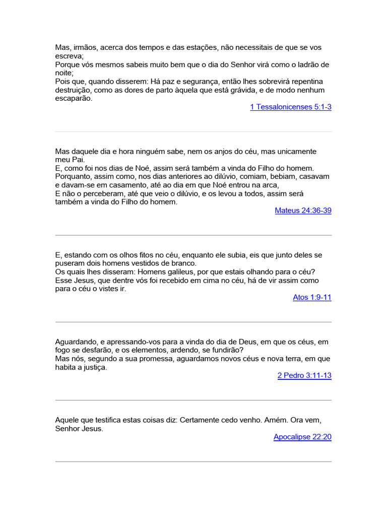 Versos Sobre A Volta de Jesus | PDF | Jesus | Céu